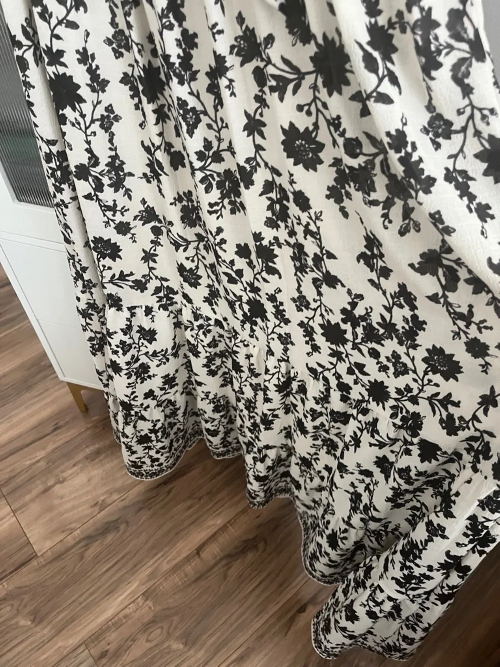Max Studio | Dresses | Max Studio London Black And Cream Floral Maxi ...